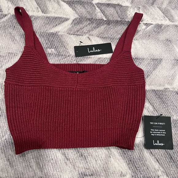Lulus | Tops | Lulus Rust Knit Cropped Top Mnew With Tag | Poshmark